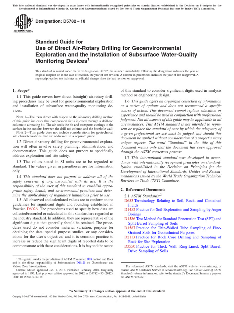 Astm D5782-18 | PDF | Casing (Borehole) | Oil Well