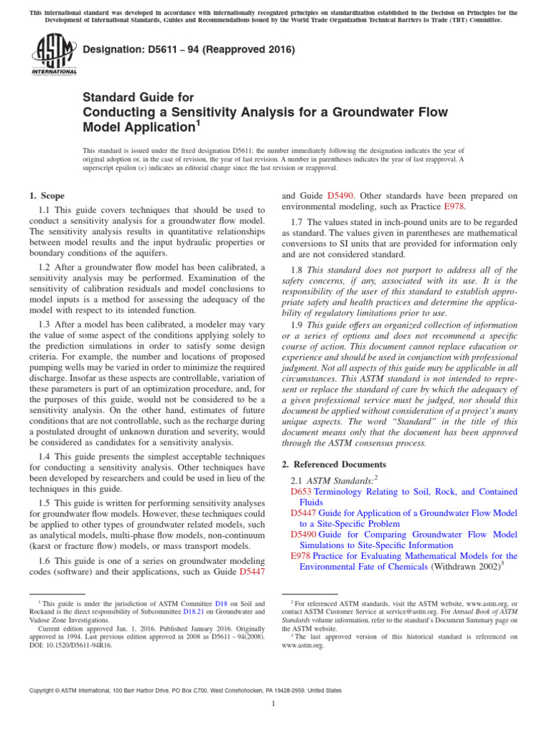 ASTM D5611-94(2016) | PDF | Sensitivity Analysis | Errors And Residuals