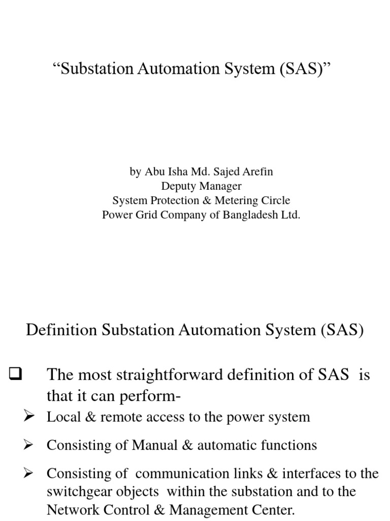 Basic Sub Station Automation System | PDF | Electrical Substation | Power Engineering