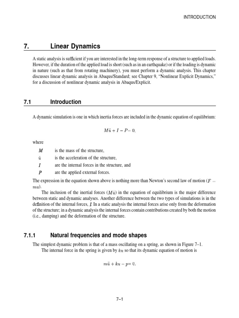 دینامیک خطی در محاسبات عددی | PDF | Force | Normal Mode