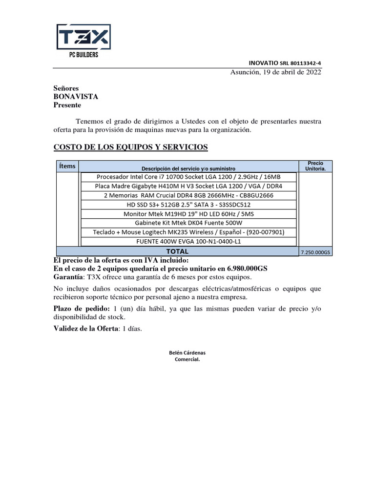 Ppto Bonavista | PDF