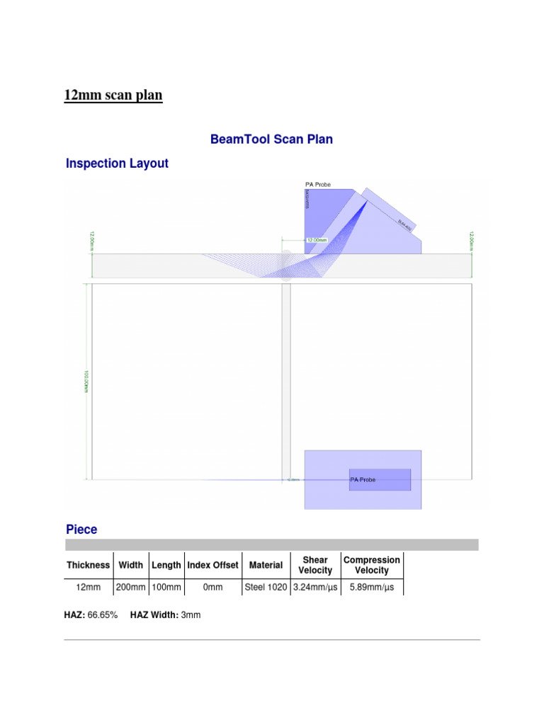12mm Scan Plan for Steel Inspection | PDF