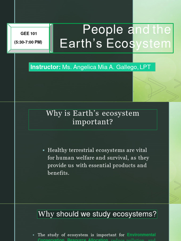 People and The Earth's Ecosystem | PDF | Ecosystem | Natural Environment
