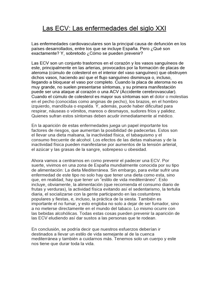 Las ECV | PDF | Carrera | Enfermedades cardiovasculares