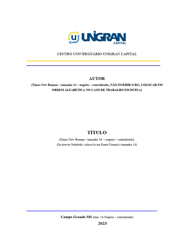 MODELO TCC Final | Download grátis PDF | Abstract (resumo) | Science