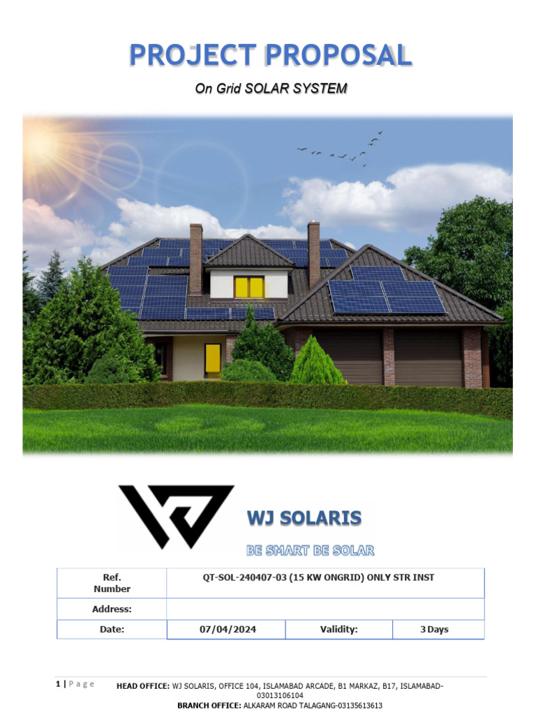 On-Grid Solar System Proposal | PDF | Photovoltaics | Solar Panel