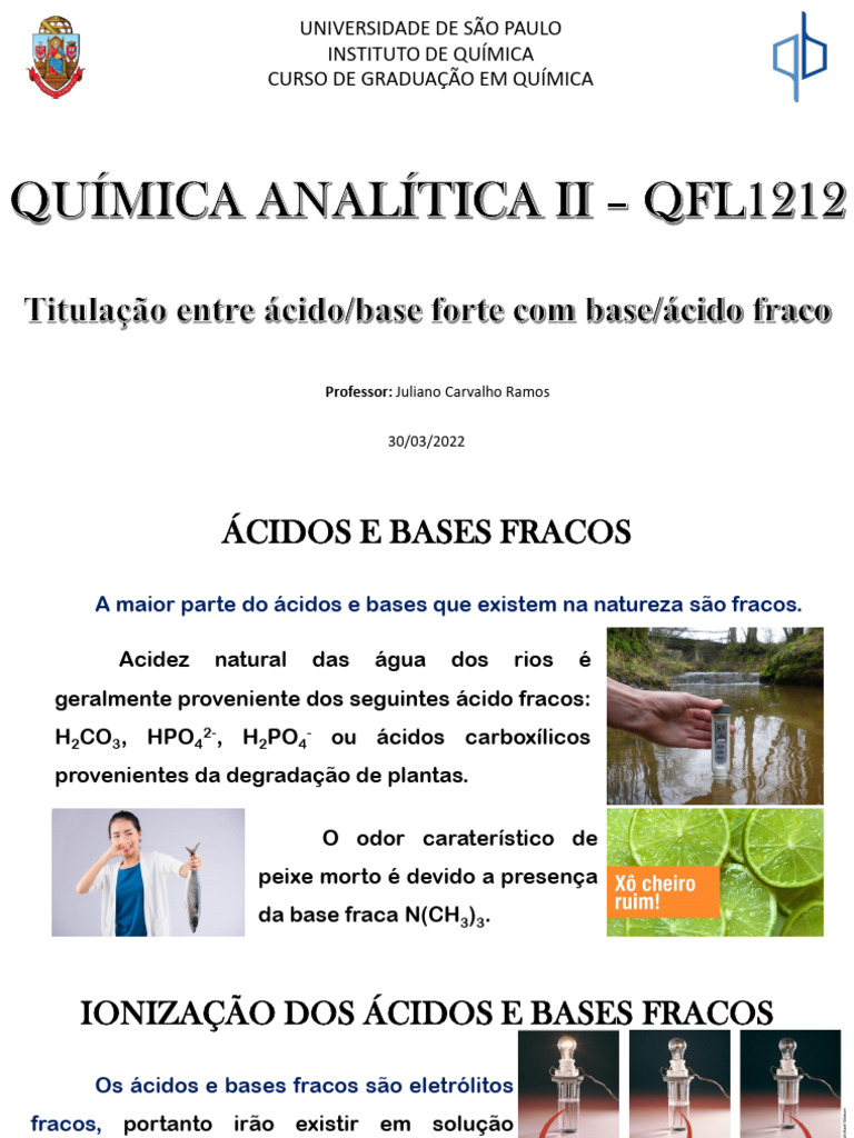 Aula Teórica 4 Titulação Ácido-Base Forte Com Base-Ácido Fraco ...