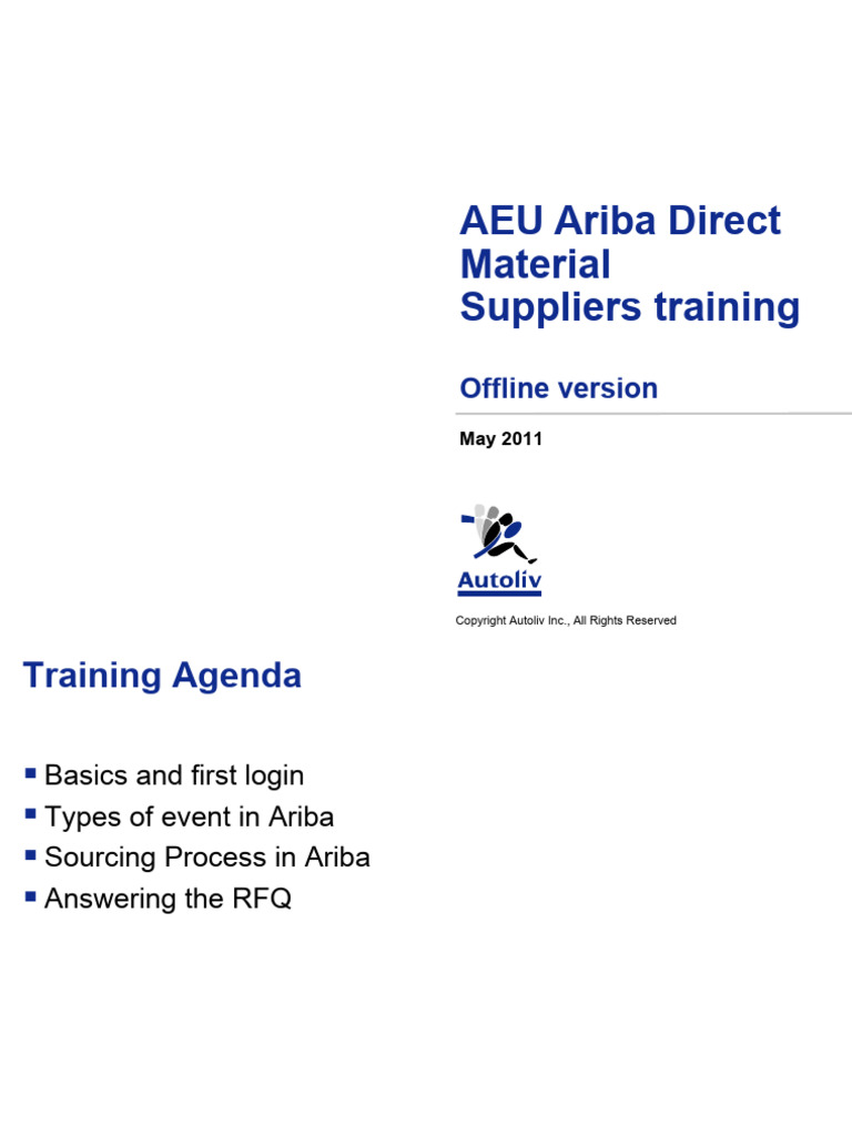 Ariba OFFLINE Training For Suppliers | PDF | Request For Proposal | Computing