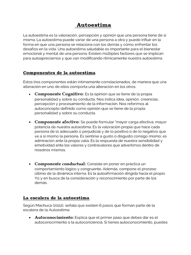 autoestima | PDF | Autoestima | Comportamiento