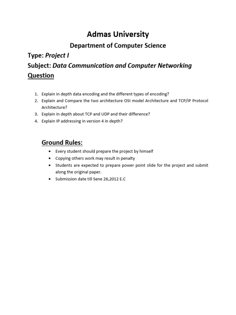 Data Encoding in Networking Project | PDF
