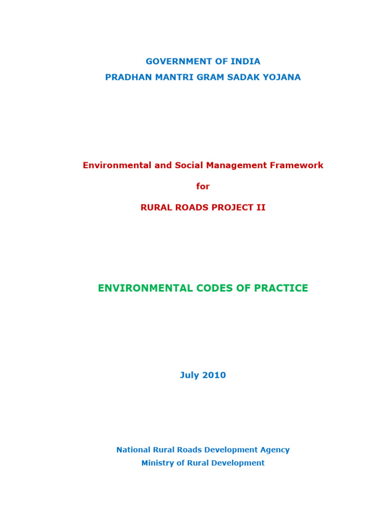 Environmental Codes of Practice - Rural Roads | PDF | Road | Drainage