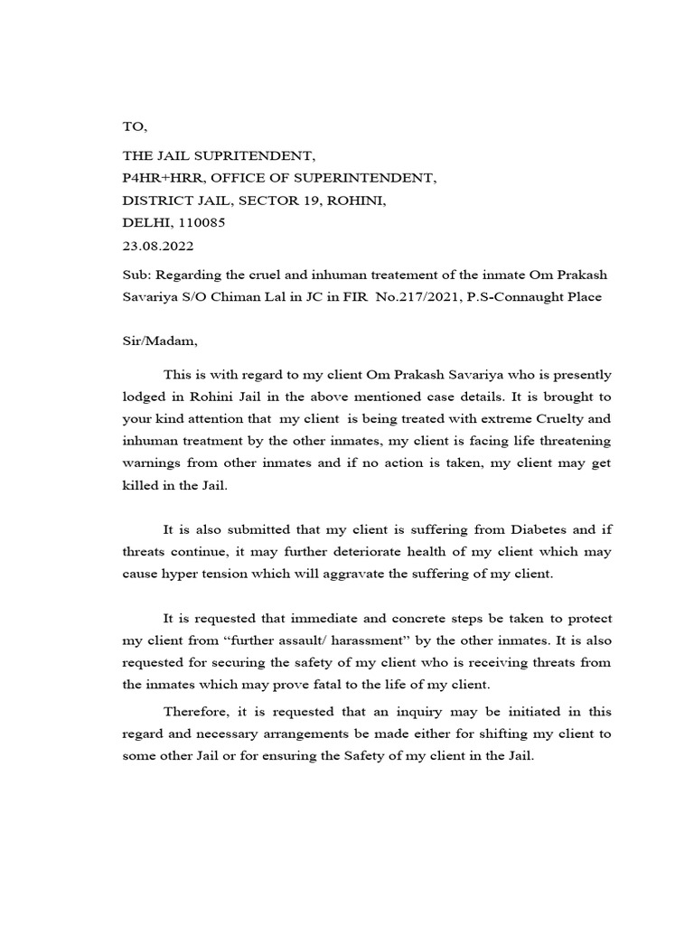Application Jail Supreitendent | PDF | Law
