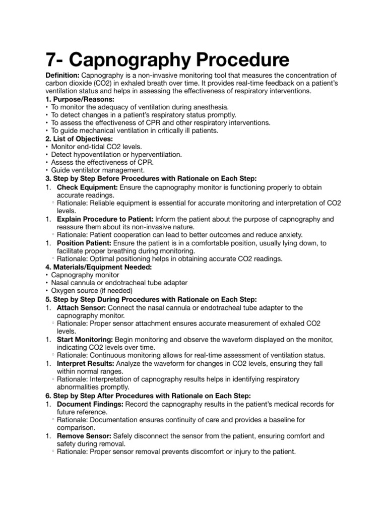 7 - Capnography Procedure | PDF | Health Care | Pulmonology
