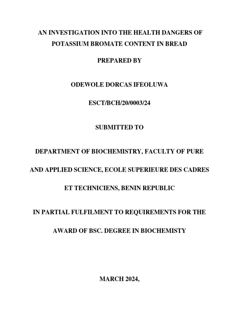 Health Risks of Potassium Bromate in Bread | PDF | Breads | Flour