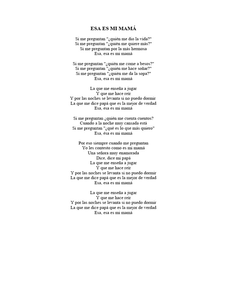 Cancion Esa Es Mi Mamá | PDF