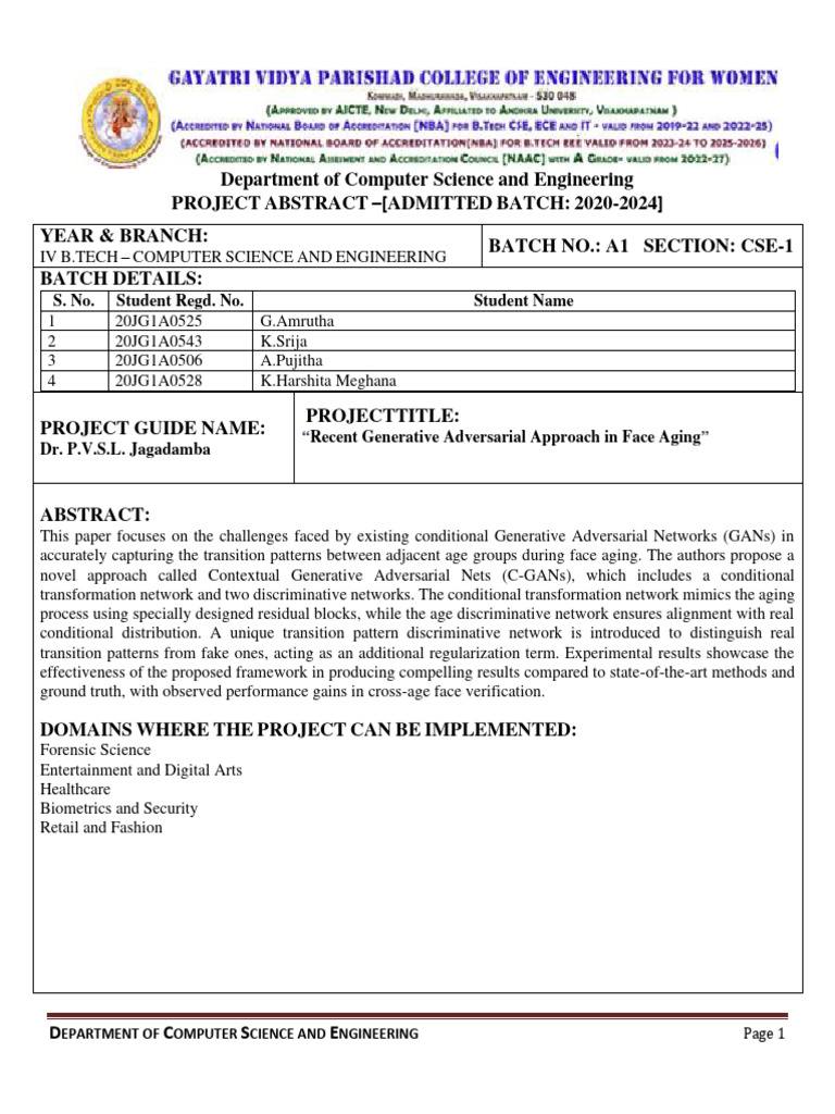 Project Abstract | PDF | Applied Mathematics | Computer Science