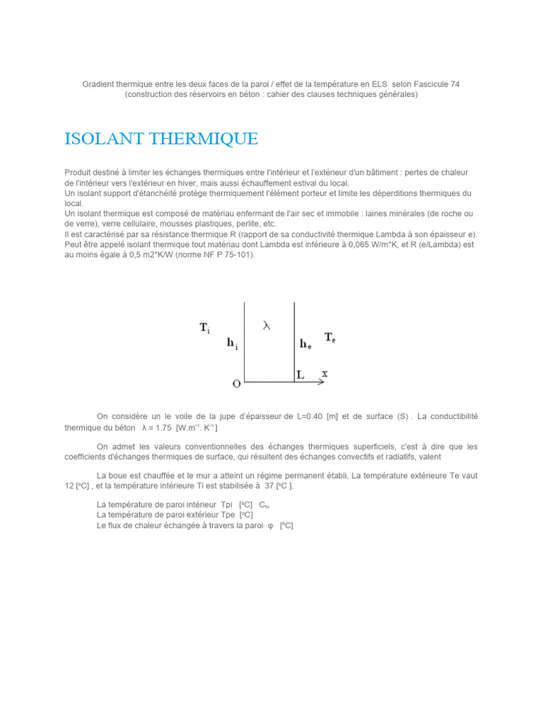 Gradient thermique et isolants en béton | PDF | Sciences et mathématiques