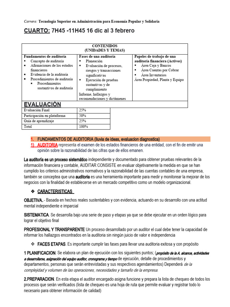 Material Auditoria | PDF | Auditoría | Contabilidad
