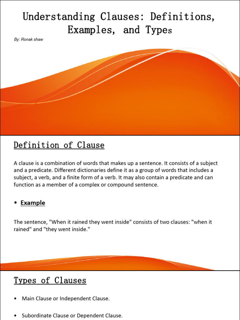 Understanding Clauses | PDF | Clause | Adverb