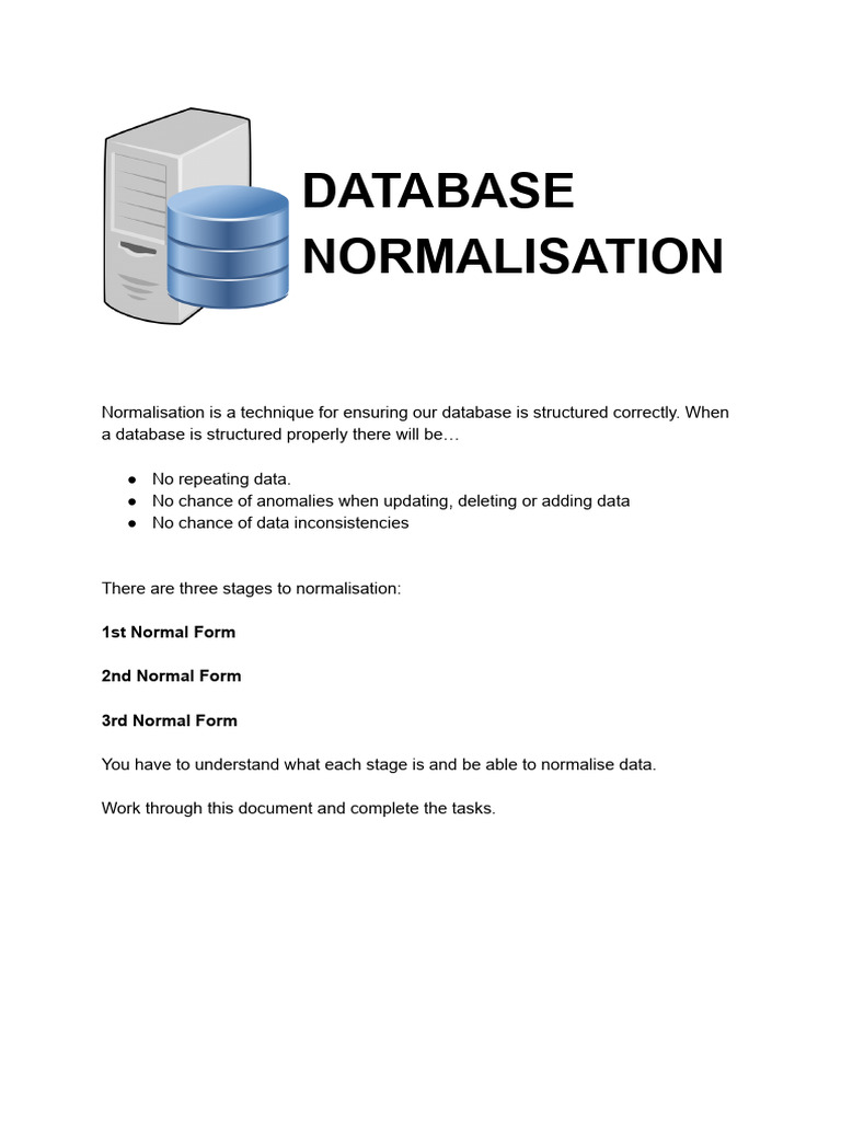 Normalisation Workbook | PDF | Information Science | Data Management Software