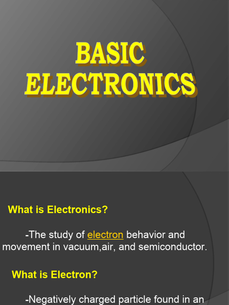 Basic Electronics | PDF | Diode | Capacitor
