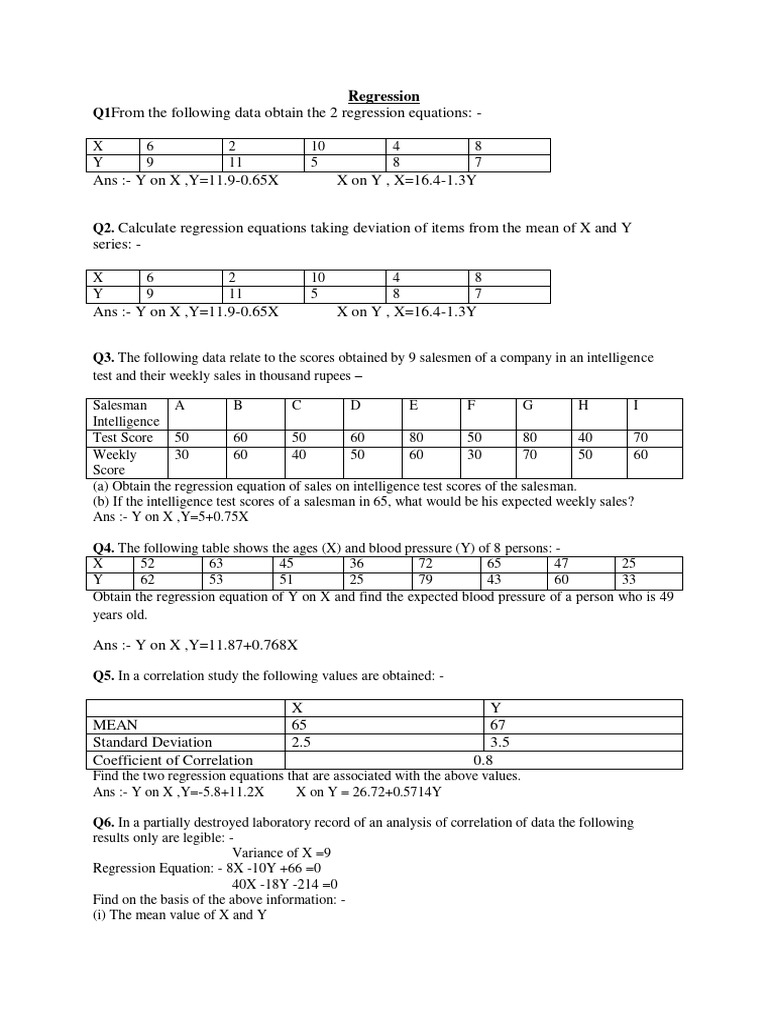 Regression | PDF | Standard Deviation | Statistics
