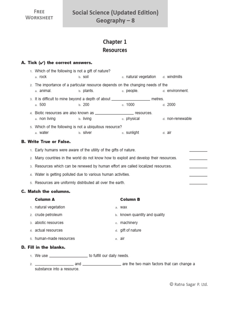 Worksheets Grade8 Geography | PDF | Agriculture | Soil