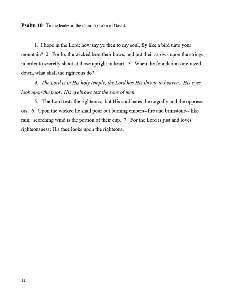 Psalm 10 | PDF