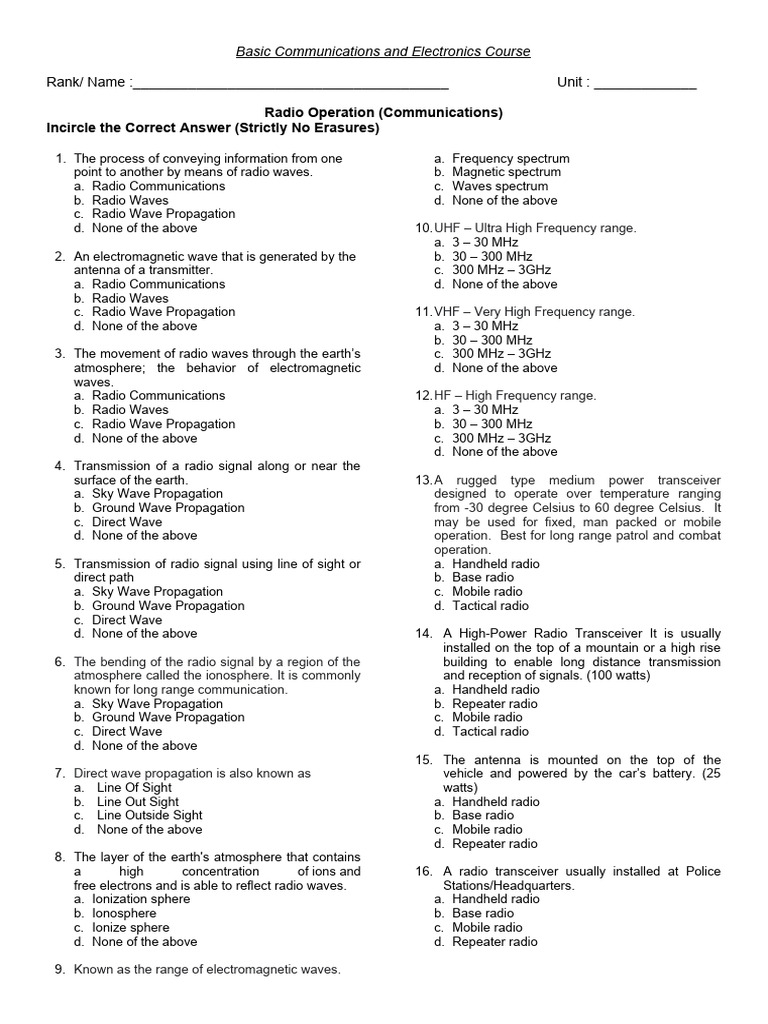Radio Operation Exam Pdf Radio Propagation Radio 