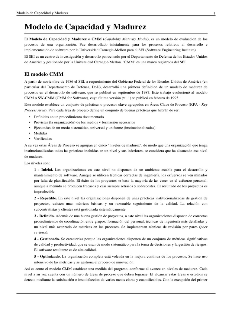 MODELO CCM | PDF | Proceso de desarrollo de software | Ciencias de la Información
