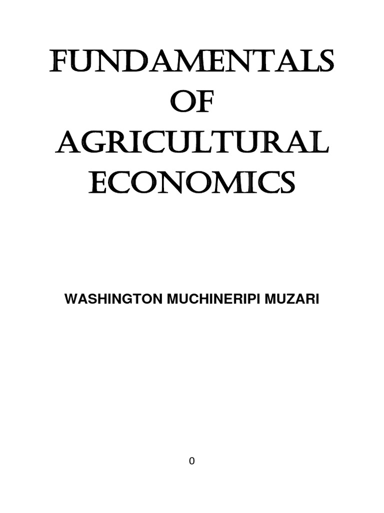 Fundamentals of Agricultural Economics | PDF | Elasticity (Economics ...