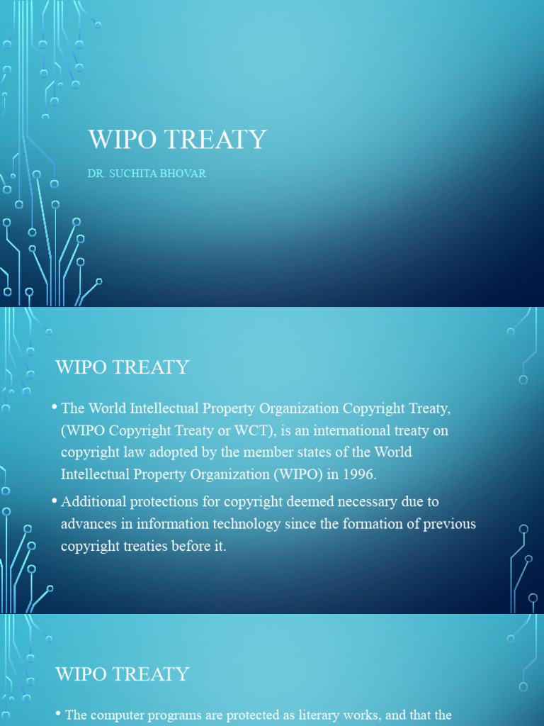 Wipo Treaty | PDF | Trips Agreement | Intellectual Property