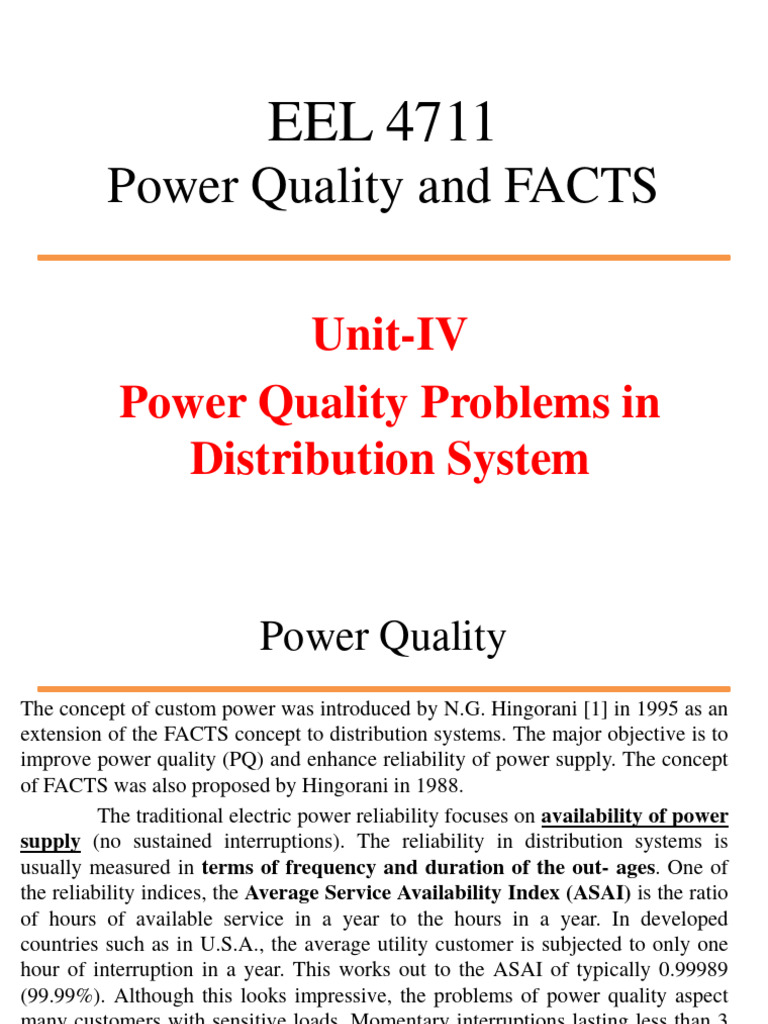 A Unit 4 Power Quality Problems in Distribution System Stu | PDF ...