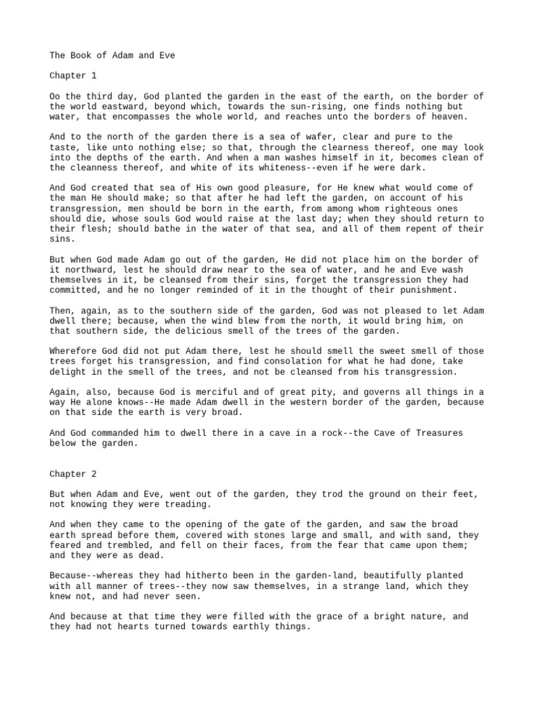 The Book of Adam and Eve | PDF | Adam | Sin
