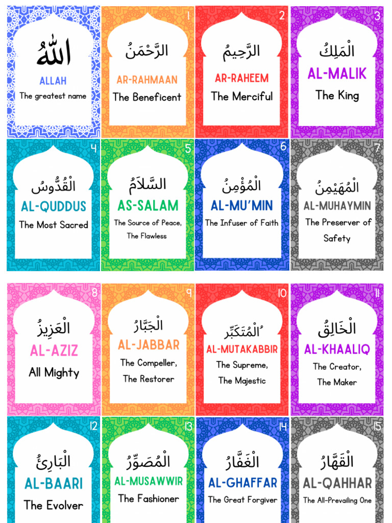 99 Names 8 Cards | PDF