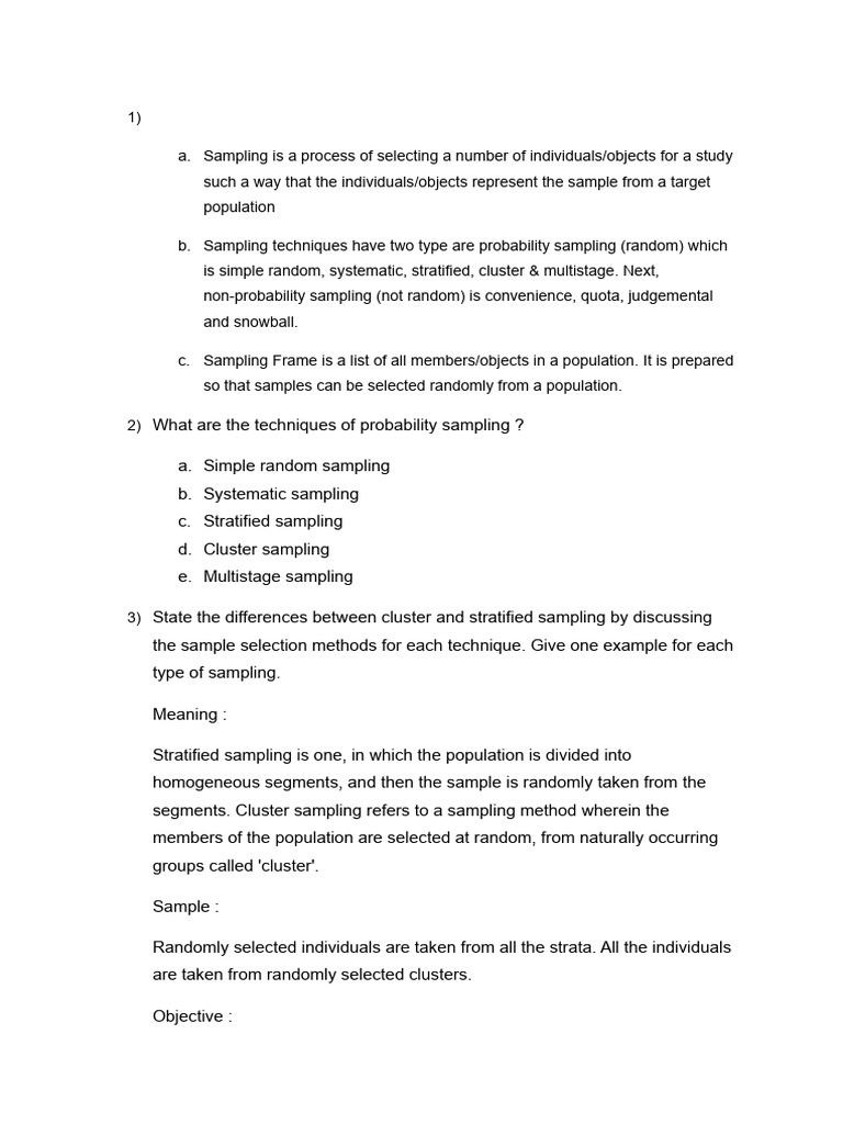 Tutorial 4 | PDF | Sampling (Statistics) | Statistics