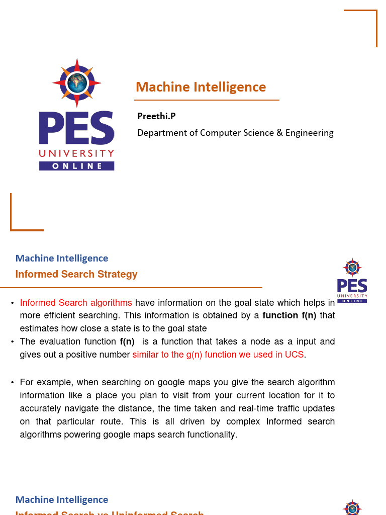 Unit1 Class3.3 Informed Search | PDF | Theoretical Computer Science | Algorithms And Data Structures