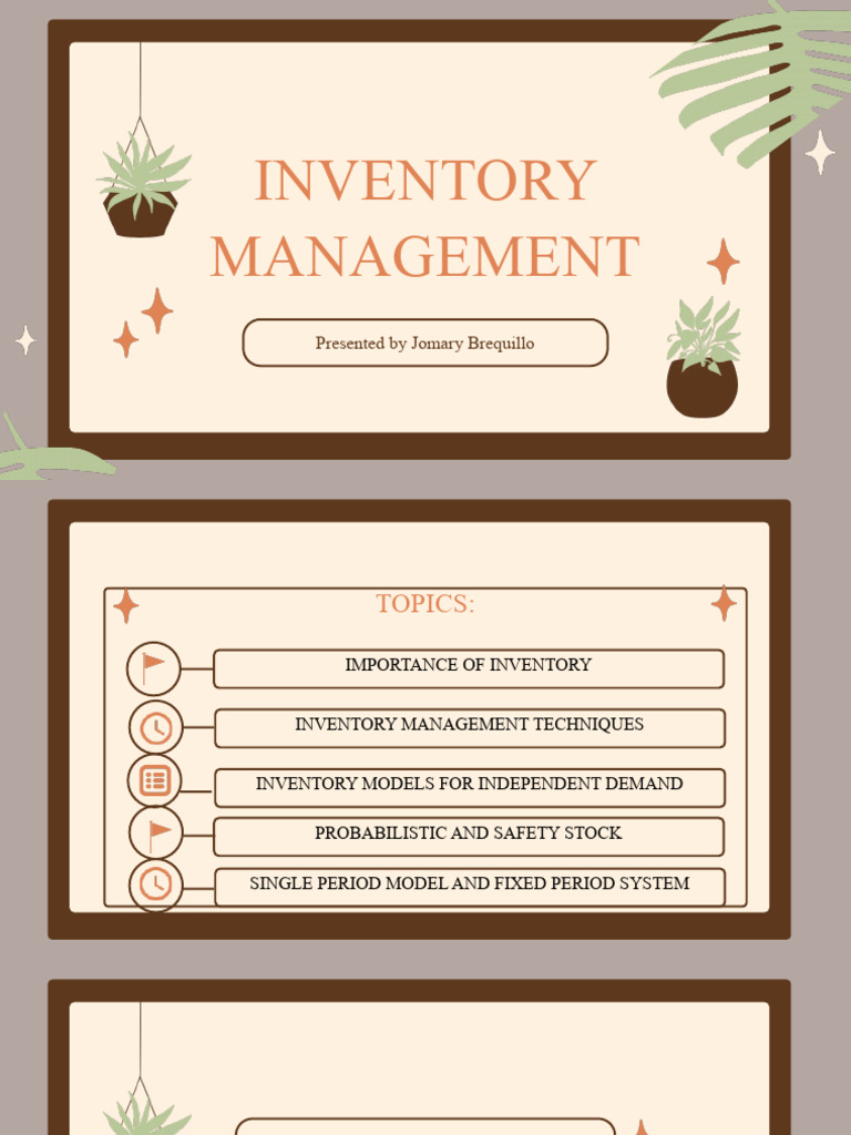 (Revised) Inventory Management | PDF | Inventory | Supply Chain Management