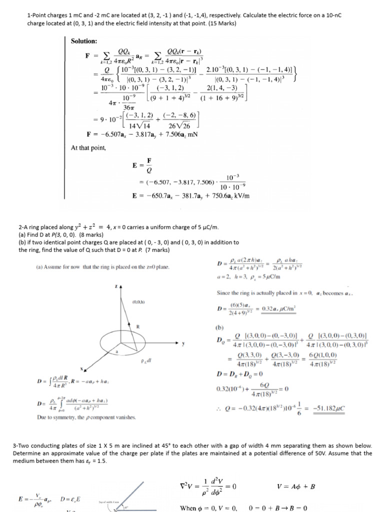 Midterm-Electromagnetic Fields W2023 Solution | PDF | Graphene ...