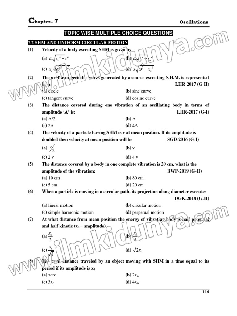 Class 11 Physics: Oscillations Notes | PDF | Resonance | Oscillation