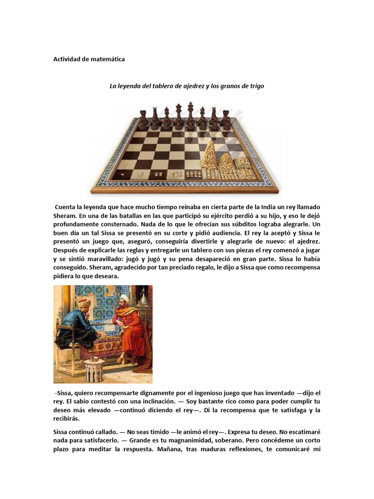 Actividad Granos de Trigo. | PDF | Ajedrez