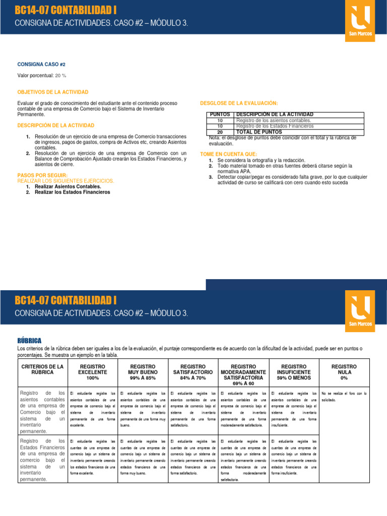 Módulo 3 Consigna Actividad Caso #2 | PDF | Contabilidad | Estado financiero