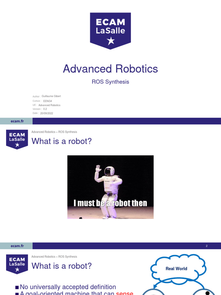 14 AdvancedRobotics ROS Synthesis | PDF | Robotics | Computer Science