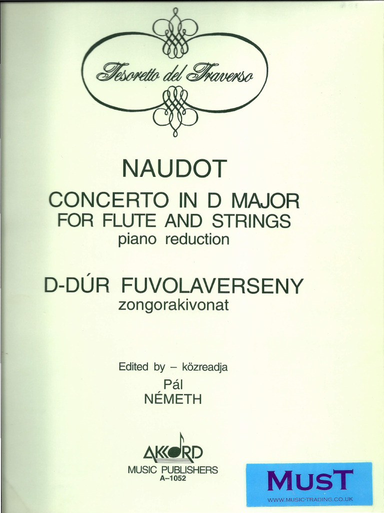 Naudot Flute Concerto D Major Score | PDF | Concerto | Musical Compositions