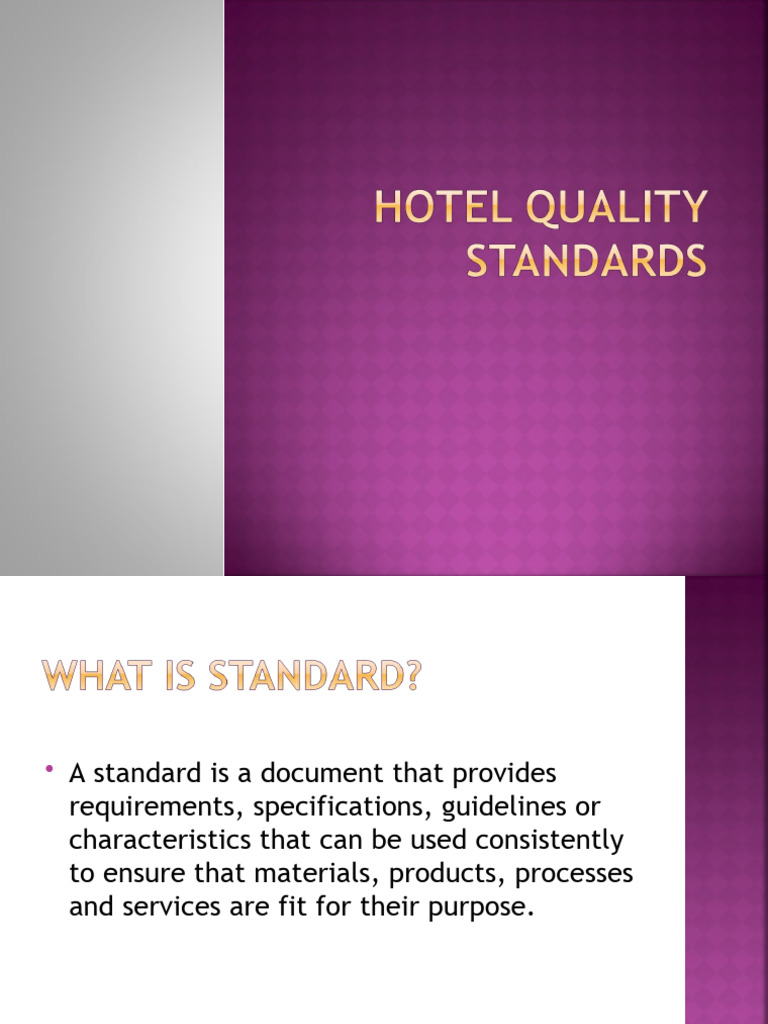 Hotel Quality Standards | Download Free PDF | Bathroom | Restaurants