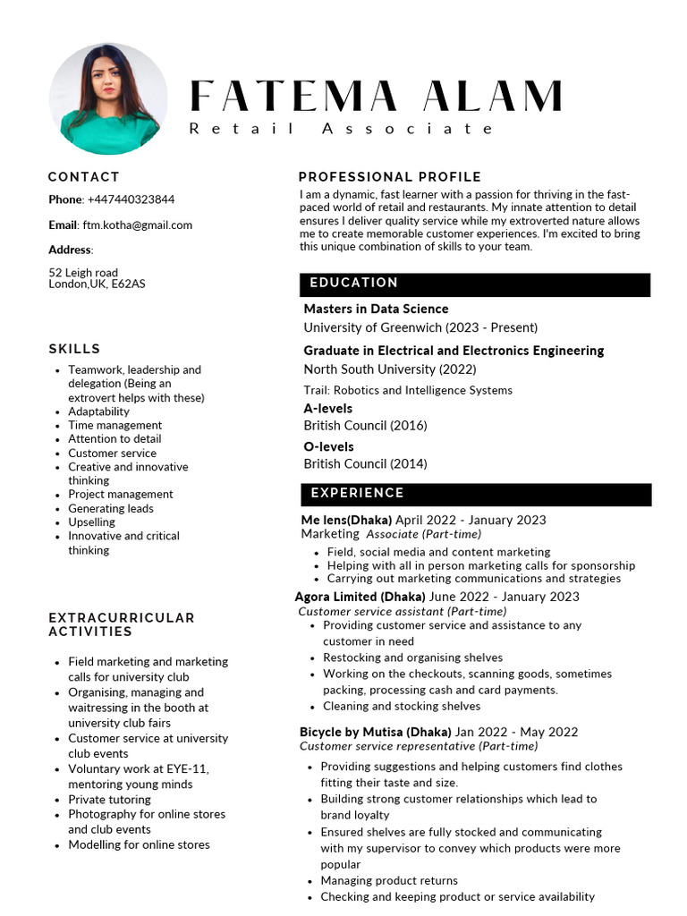 Marketing Resume Fatema Alam PDF | PDF