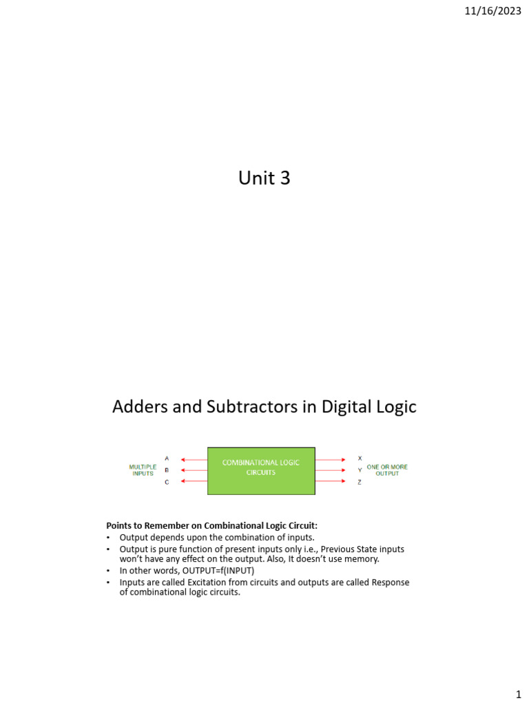 Unit 5 ECE249 | Download Free PDF | Logic Gate | Arithmetic