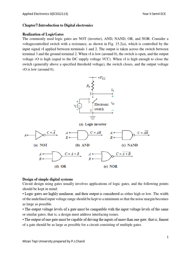 Chapter 7 Introduction To Digital Electronics-1 | PDF | Semiconductor ...