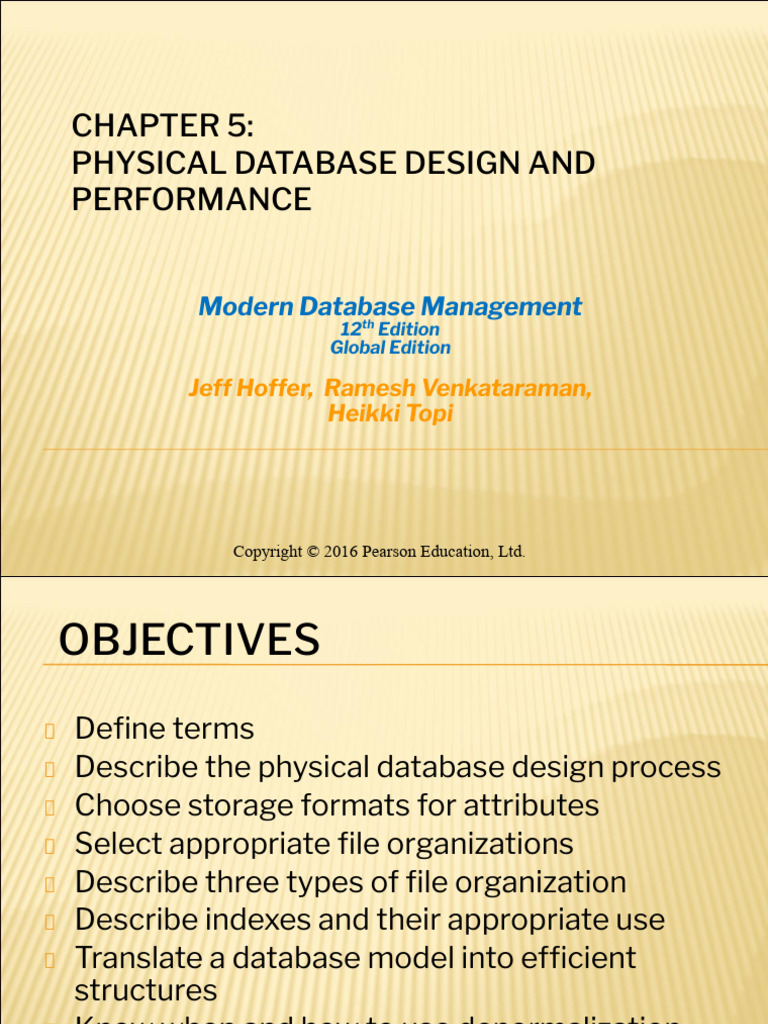 Ch05 - Physical Database Design and Performance | PDF | Database Index | Databases