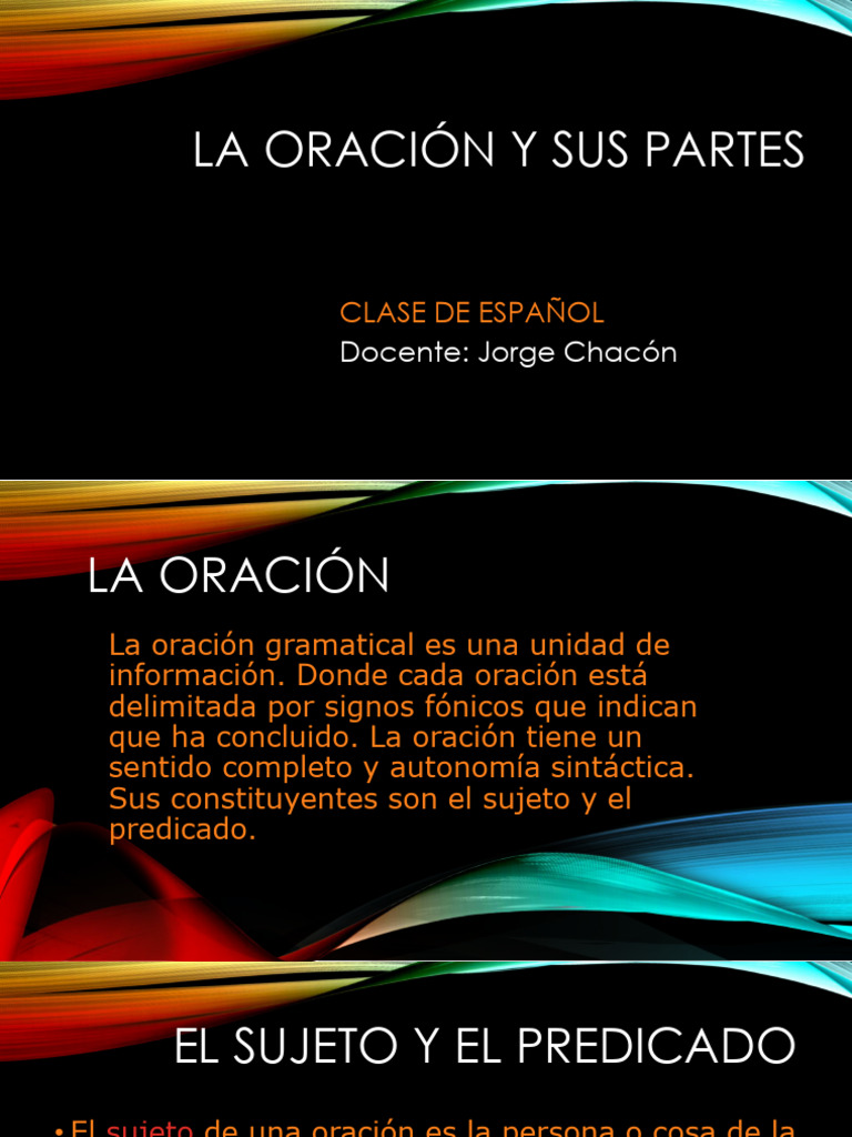 La Oración y Sus Partes | PDF